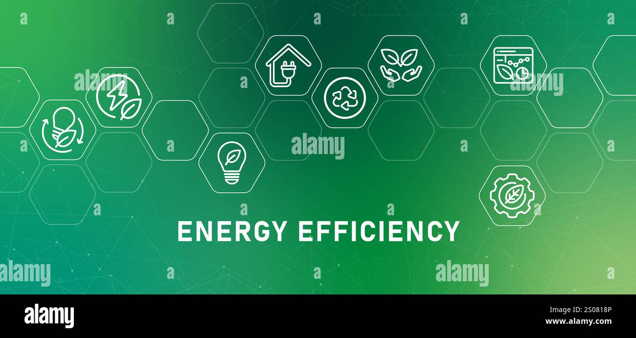 Energy efficiency gradient header nature renewable sustainability recyclable eco-friendly energy ...