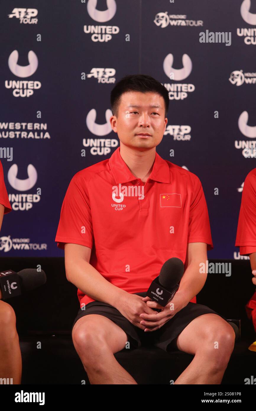 Perth, Australia. 26th Dec, 2024. Wu Di of China reacts during the ...