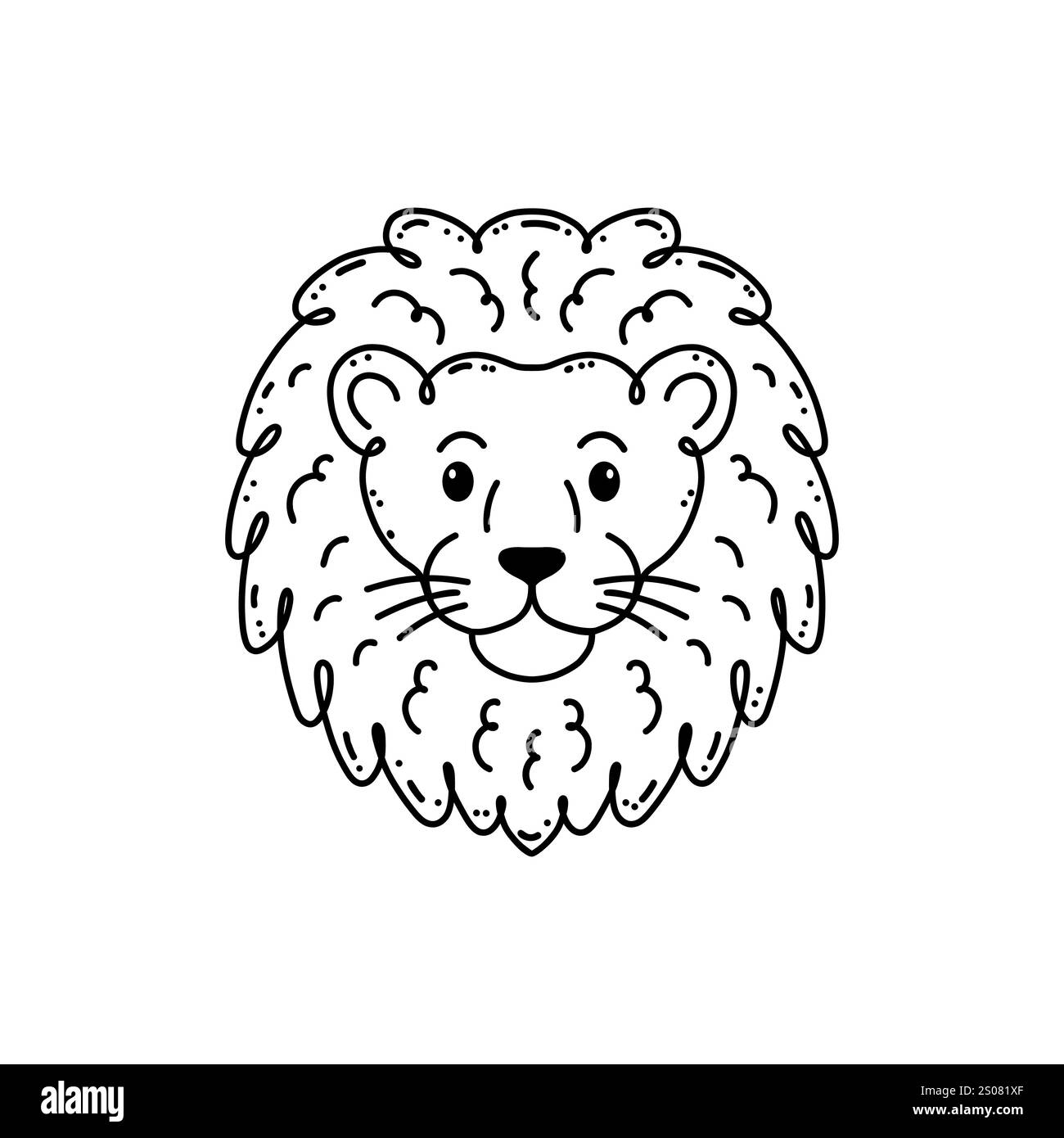 Cute lion in hand drawn doodle style Stock Vector Image & Art - Alamy