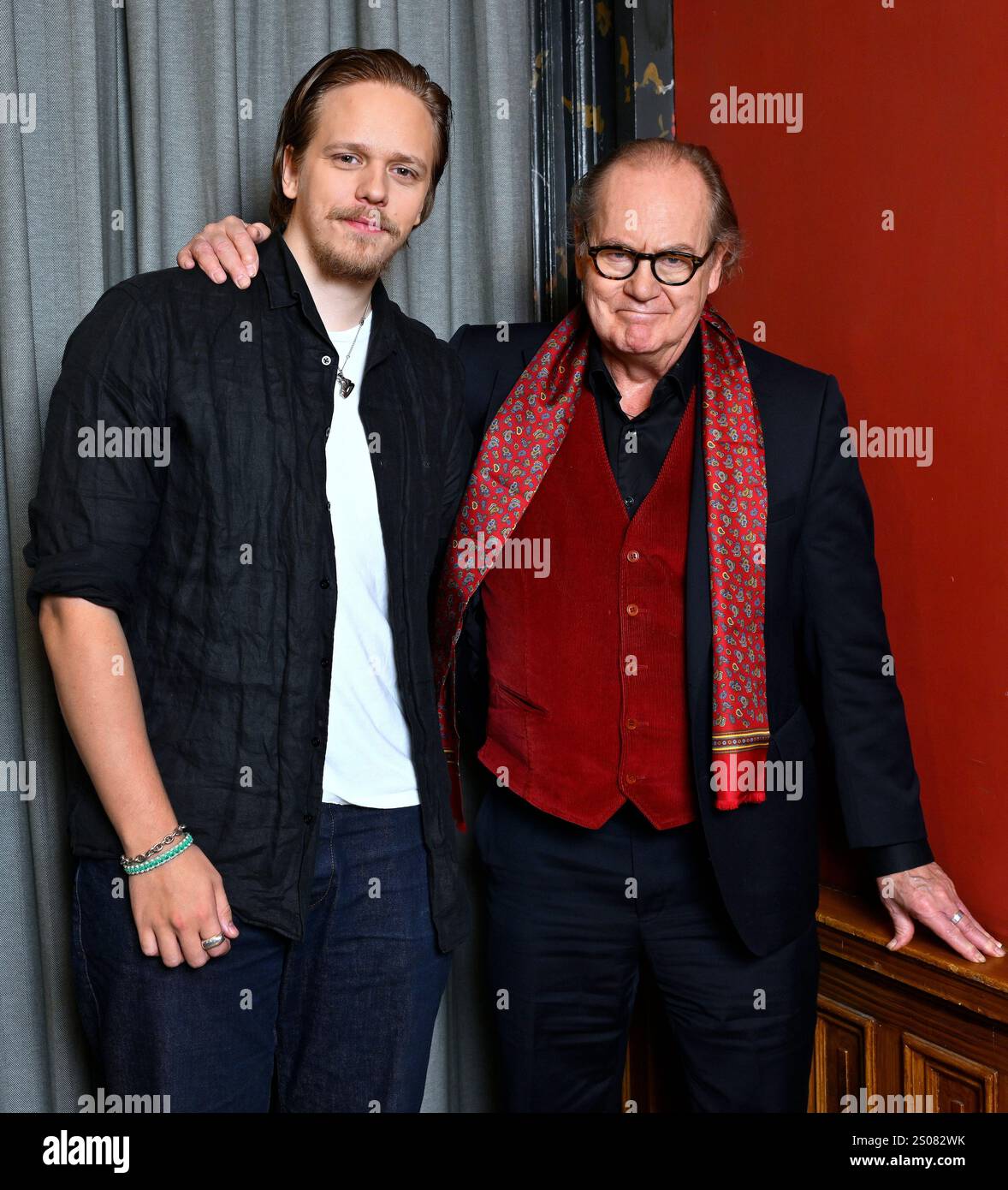 Stockholm, Sweden. 25th Nov, 2024. Swedish actors Valter Skarsgård and ...