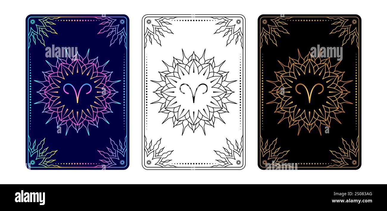 Tarot card with Aries zodiac sign Stock Vector Image & Art - Alamy