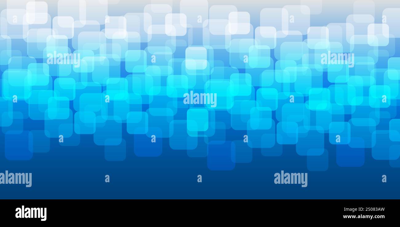 White 3D Translucent Square Layers Pattern on White and Blue Gradient ...