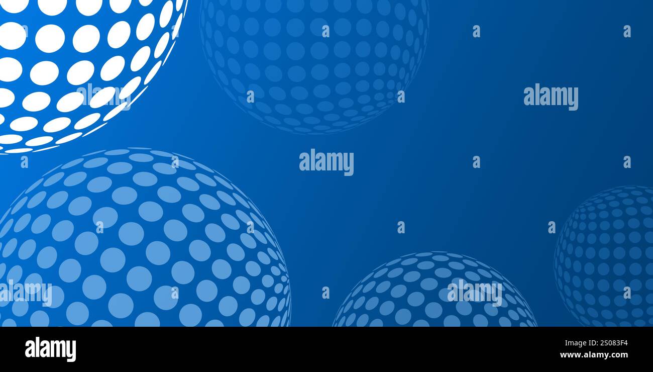 White and Blue Big Spotted, Textured 3D Globes, Balls with Round Lit ...