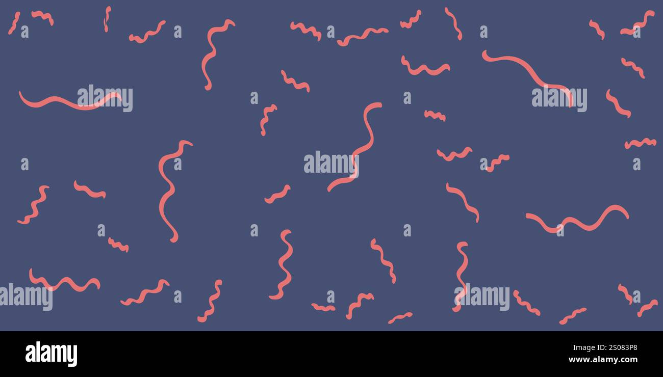 Wavy Hand Drawn Red Lines Pattern - Texture, Editable Vector Background ...