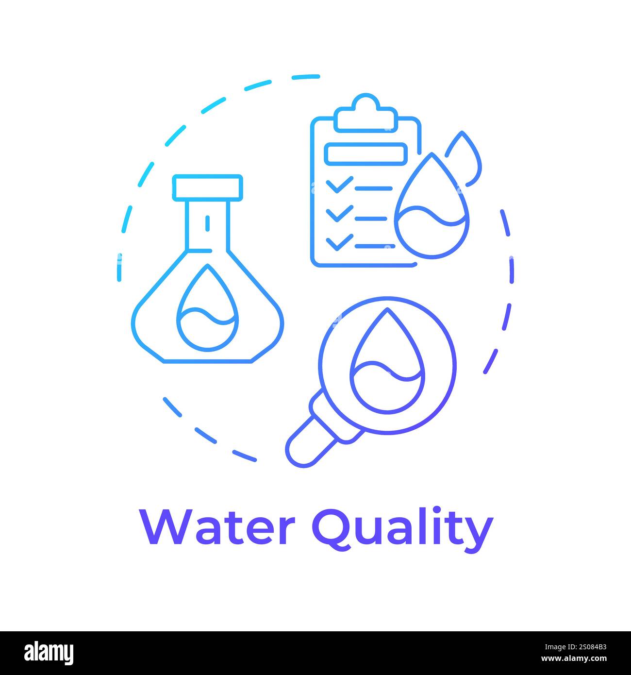 Water quality blue gradient concept icon Stock Vector Image & Art - Alamy