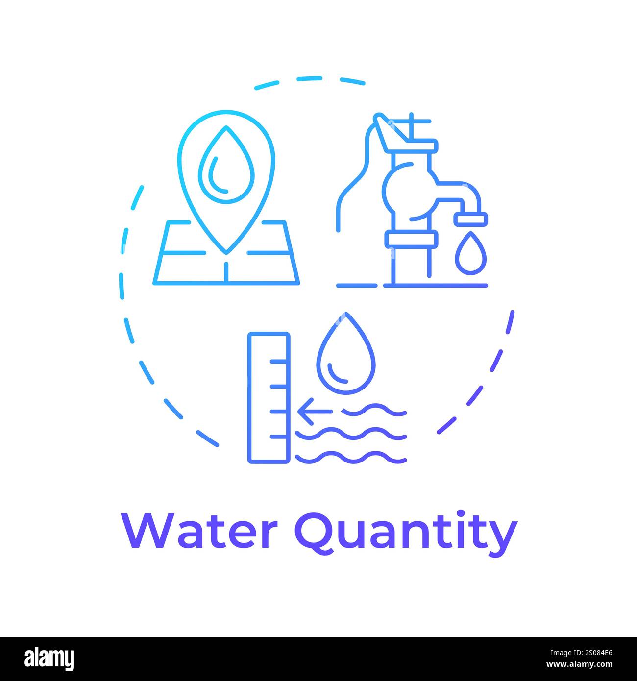 Water quantity blue gradient concept icon Stock Vector Image & Art - Alamy