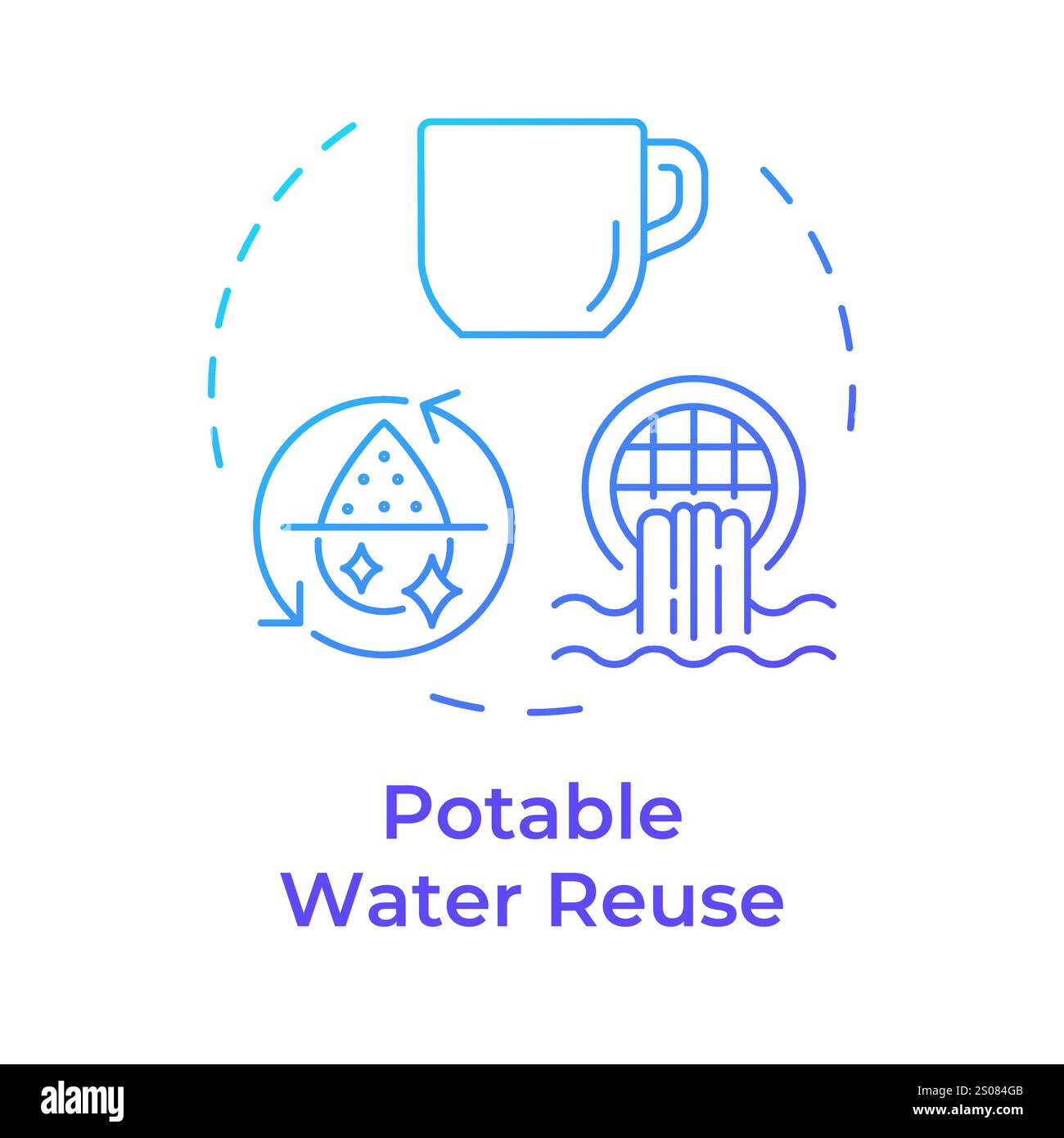 Potable water reuse blue gradient concept icon Stock Vector Image & Art ...