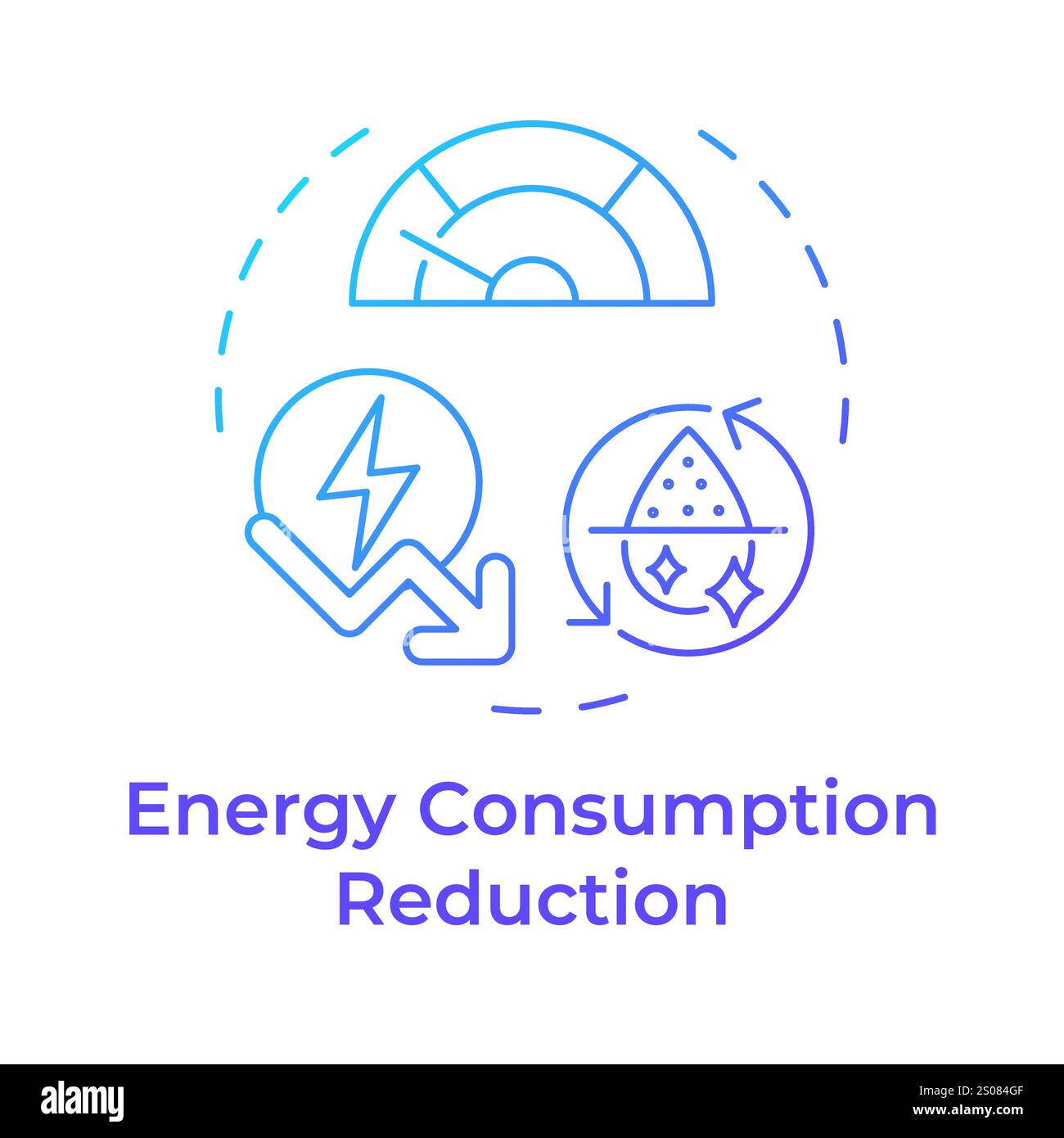 Reduce energy consumption blue gradient concept icon Stock Vector Image ...