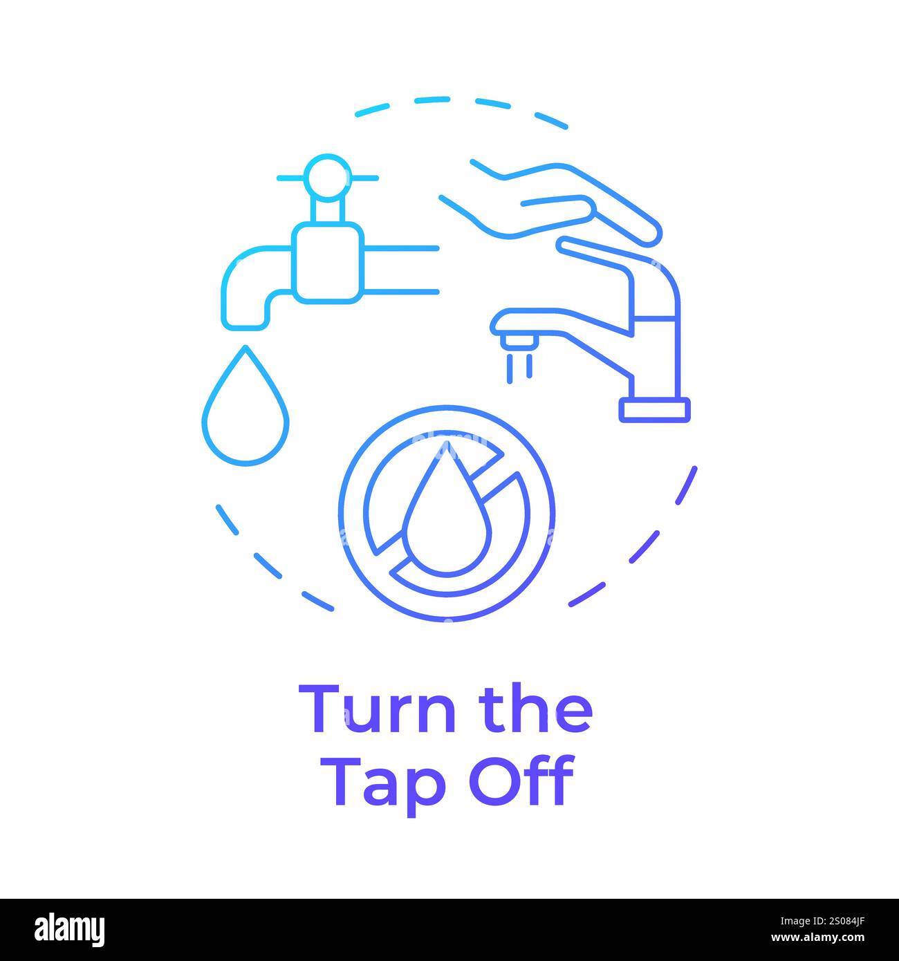 Turn tap off blue gradient concept icon Stock Vector Image & Art - Alamy