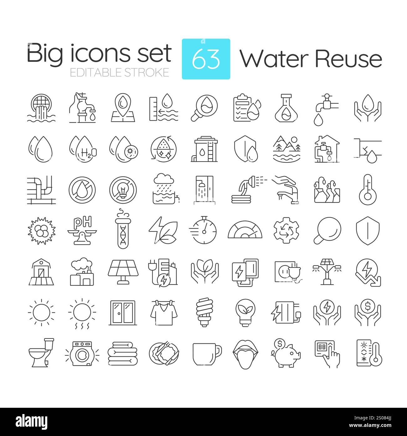 Reuse water icon linear Stock Vector Images - Alamy