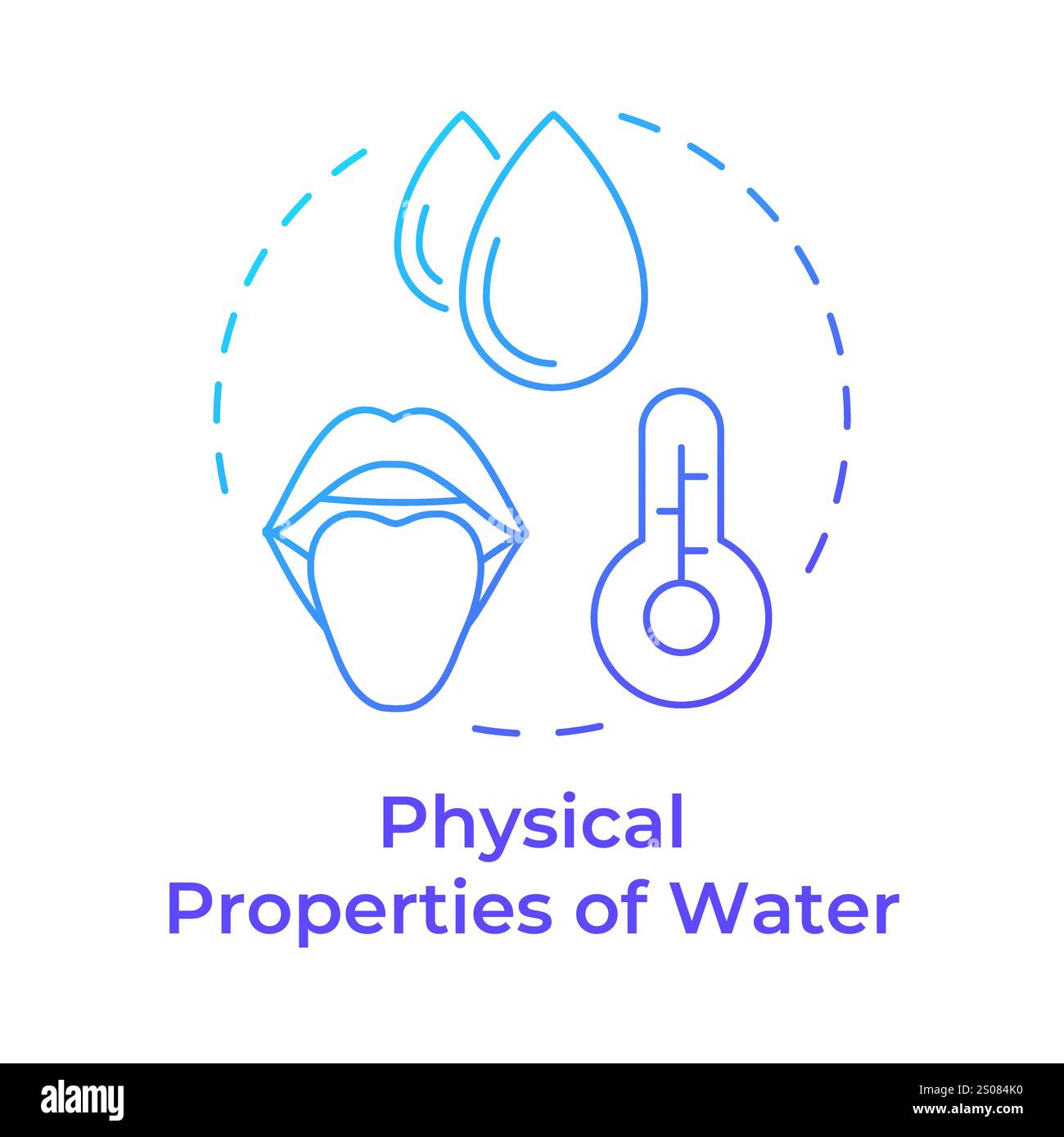 Physical properties of water blue gradient concept icon Stock Vector ...