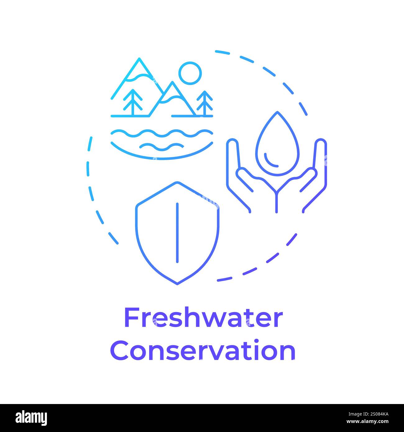 Freshwater conservation blue gradient concept icon Stock Vector Image ...