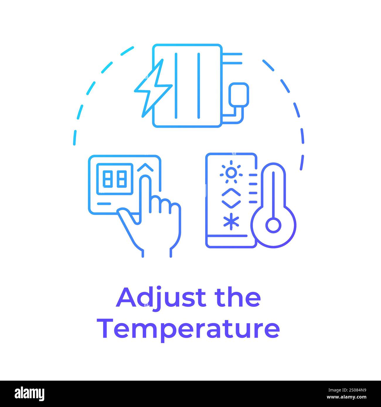Adjust temperature blue gradient concept icon Stock Vector Image & Art - Alamy