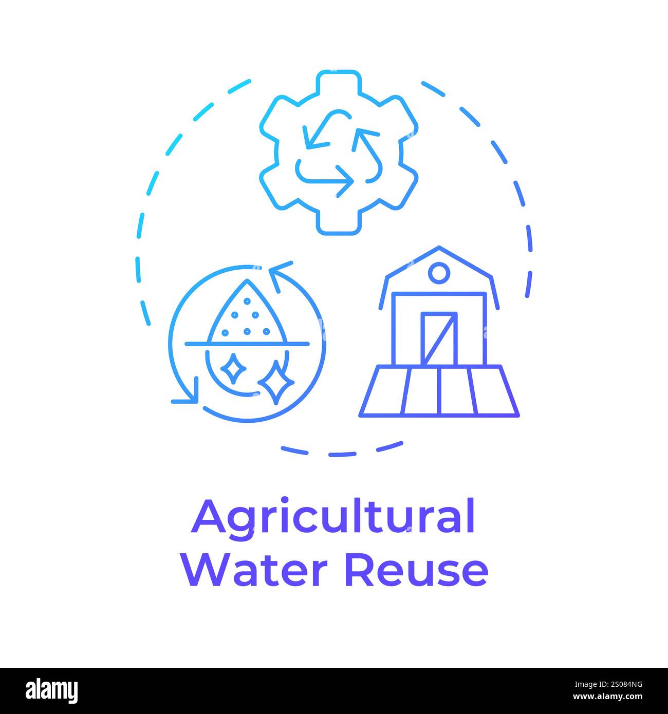 Agricultural water reuse blue gradient concept icon Stock Vector Image ...