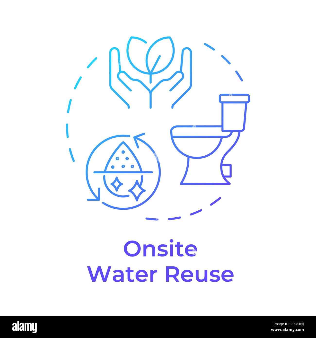 Onsite water reuse blue gradient concept icon Stock Vector Image & Art ...
