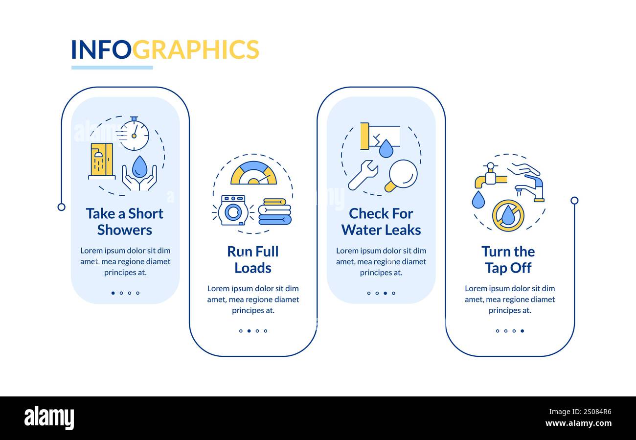 Water saving tips rectangle infographic vector Stock Vector Image & Art ...