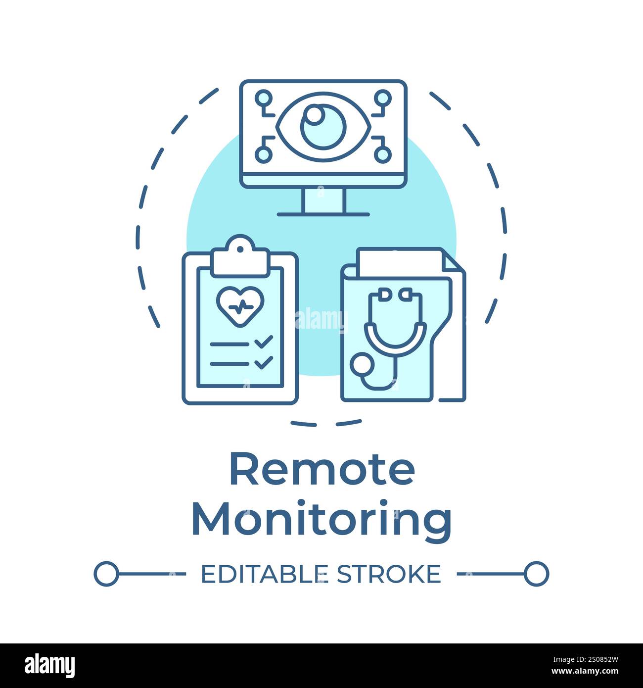 Remote patient monitoring soft blue concept icon Stock Vector Image & Art - Alamy