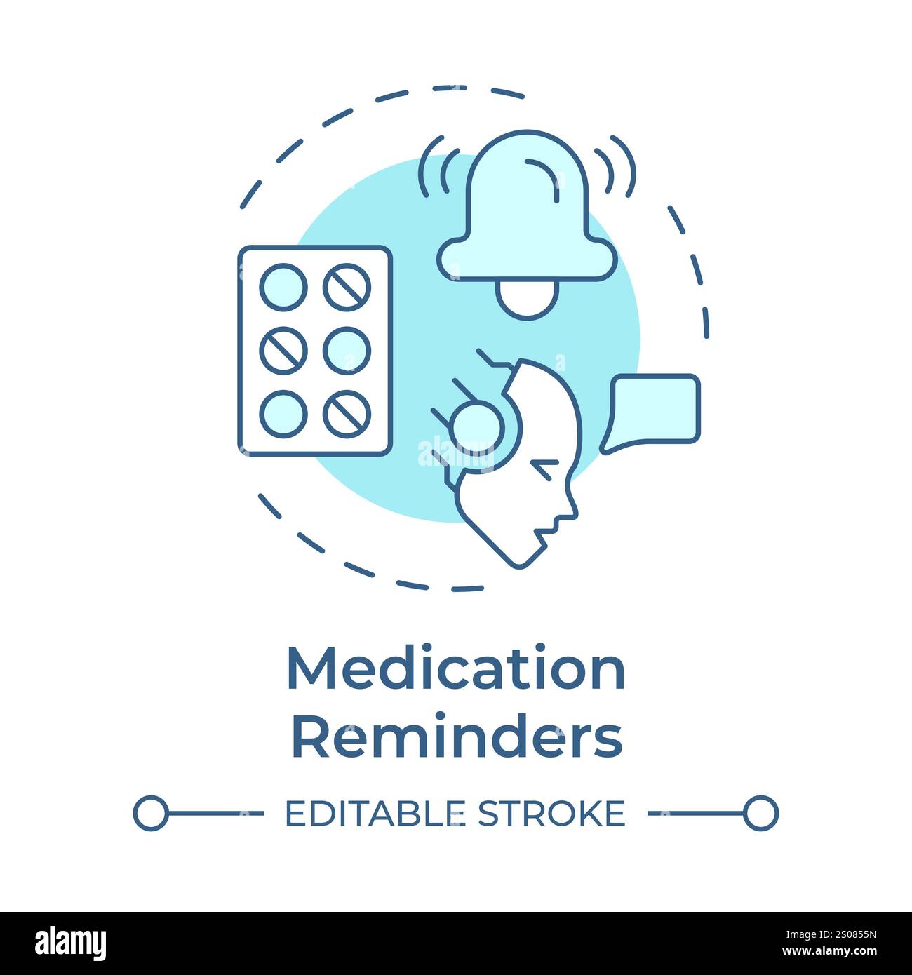 Medication reminders soft blue concept icon Stock Vector Image & Art ...