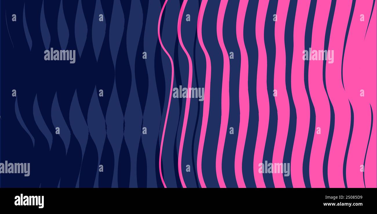 Neon Waves: A Bold Abstract Pattern of Pink and Blue Vertical Wavy ...