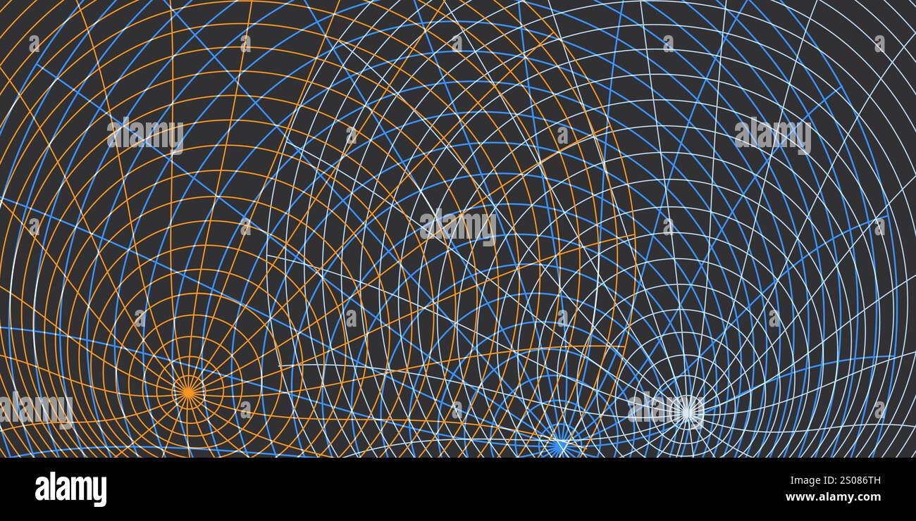 Spiral Network Grid: Convergence of Lines and Light. A Complex, Spiraling Circular Dynamic ...