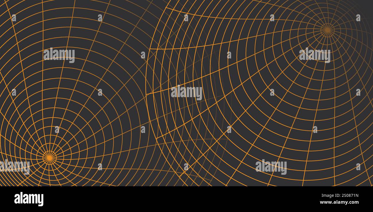 Dynamic Spiral Network Grid - Convergence of Lines, a Complex, Spiraling Circular Concentric ...
