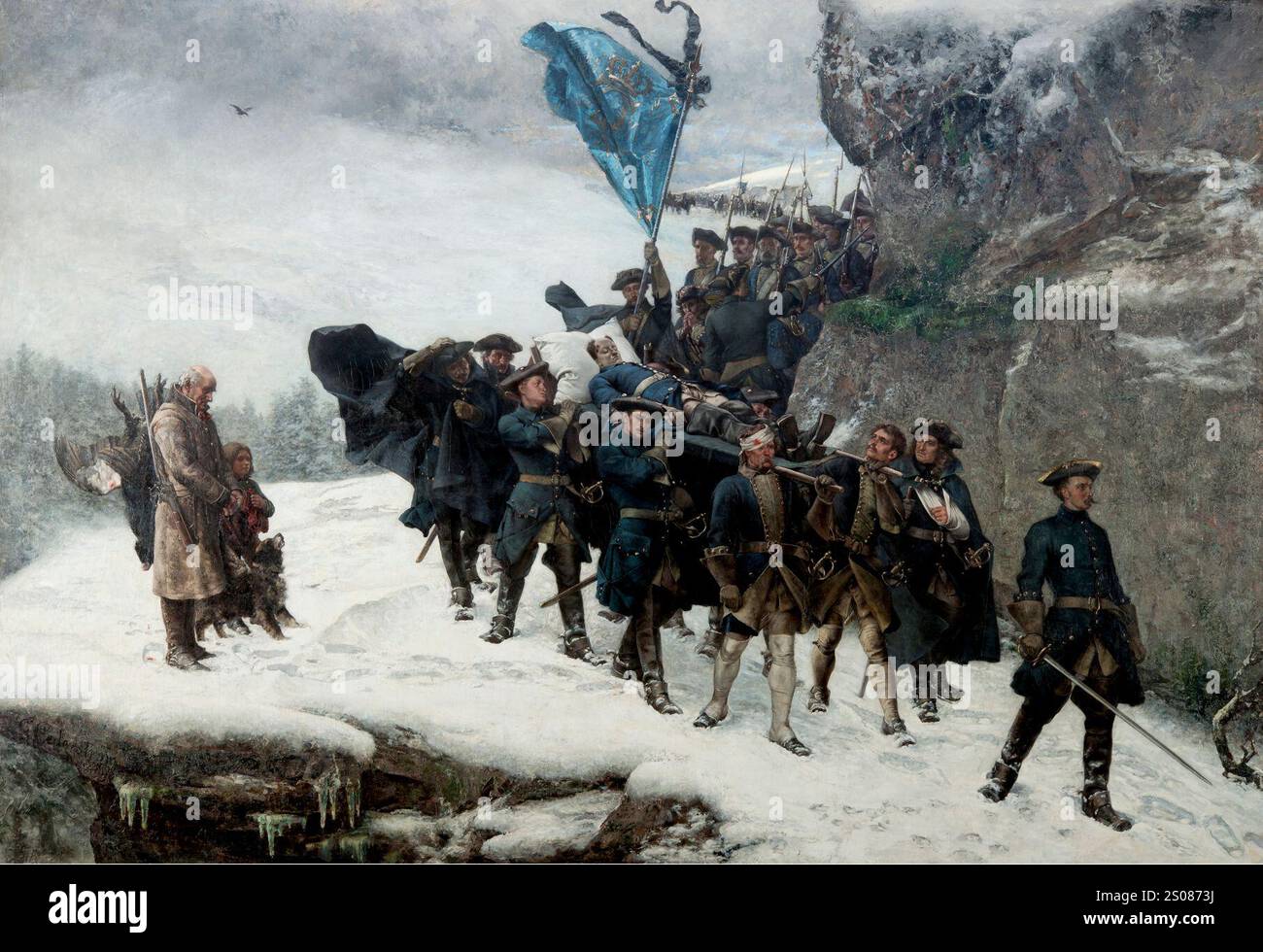 Bringing Home the Body of King Charles XII is a painting by Swedish ...