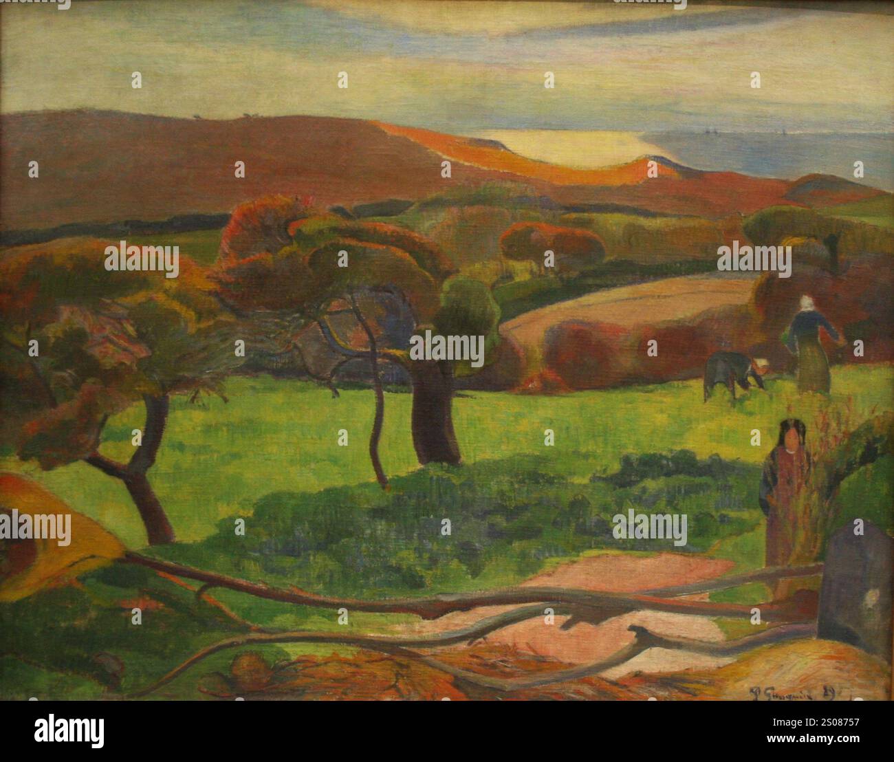 "Landscape from Bretagne", 1889 Paul Gauguin Stock Photo - Alamy