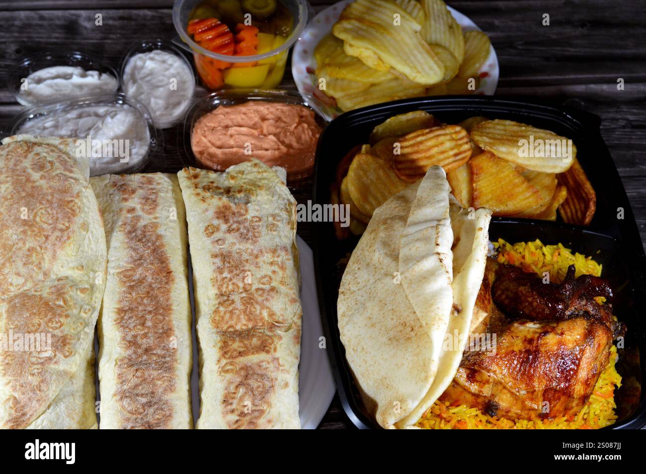 Machine grilled barbecued chicken, chickens made with the Syrian recipe ...