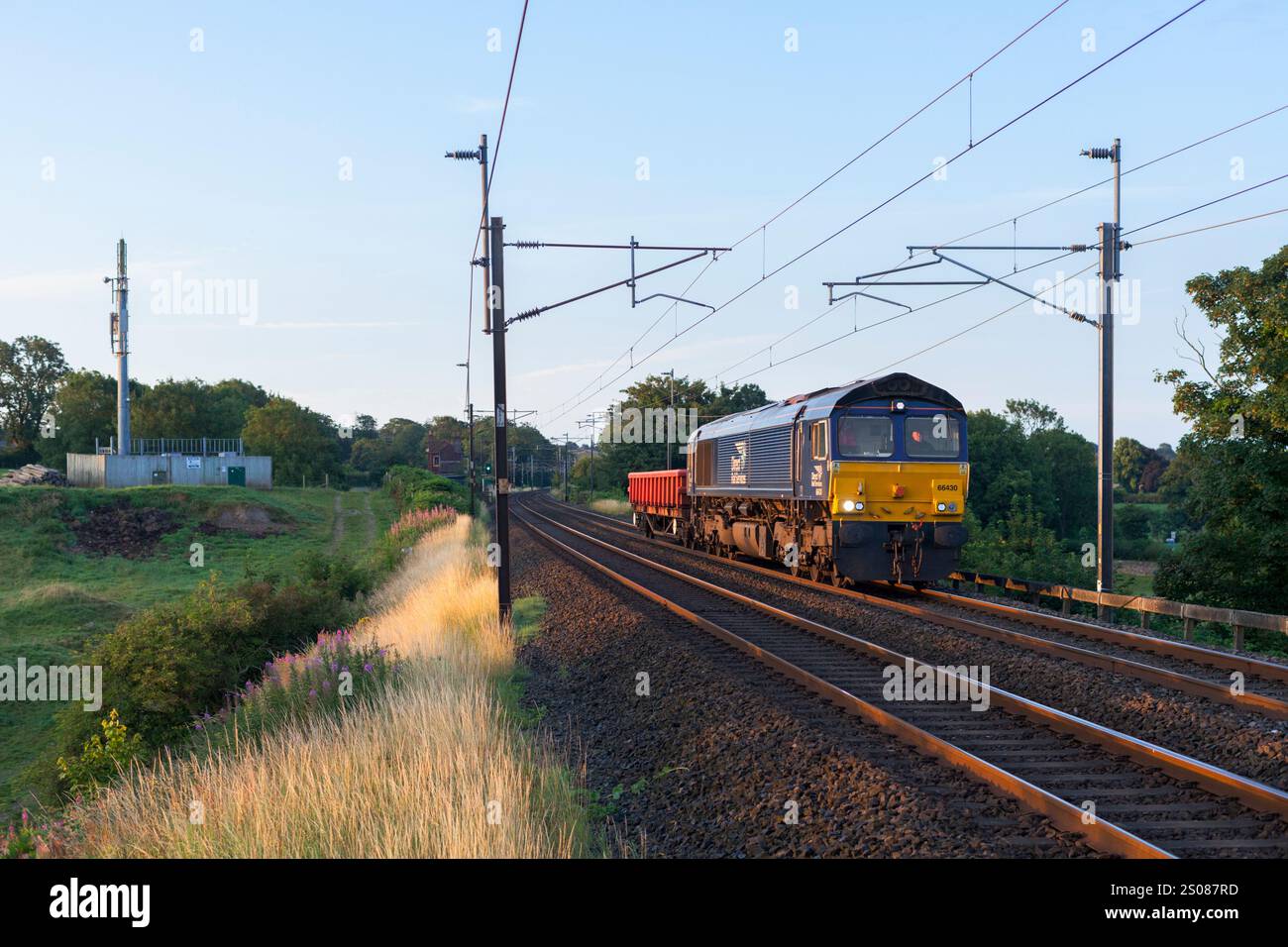 Direct Rail Services class 66 locomotive 66430 the west coast main line with a freight train ...