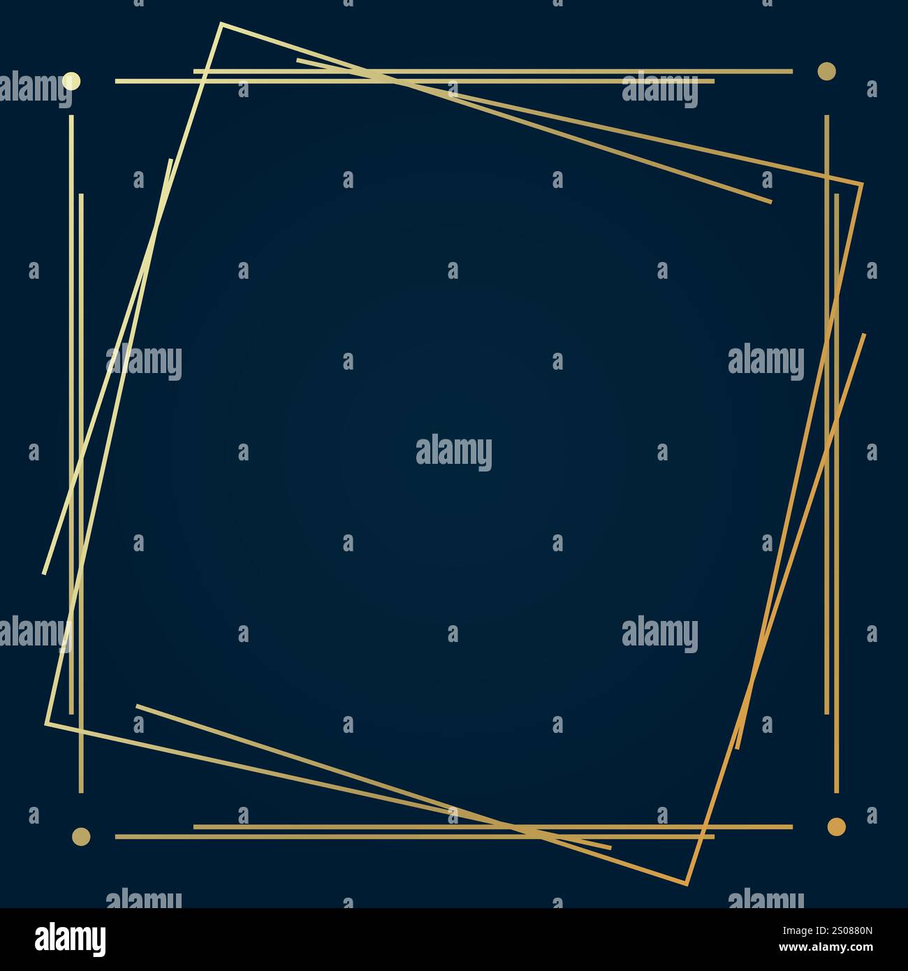 Golden Geometric Frame Layers on Dark Background - Geometrical Art Deco ...