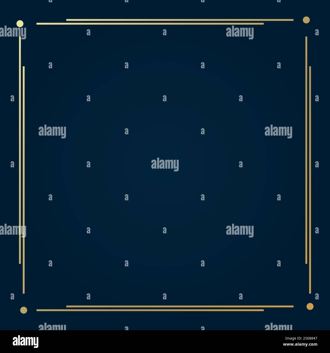 Golden Geometric Frame - Dark Geometrical Art Deco Style Template for ...