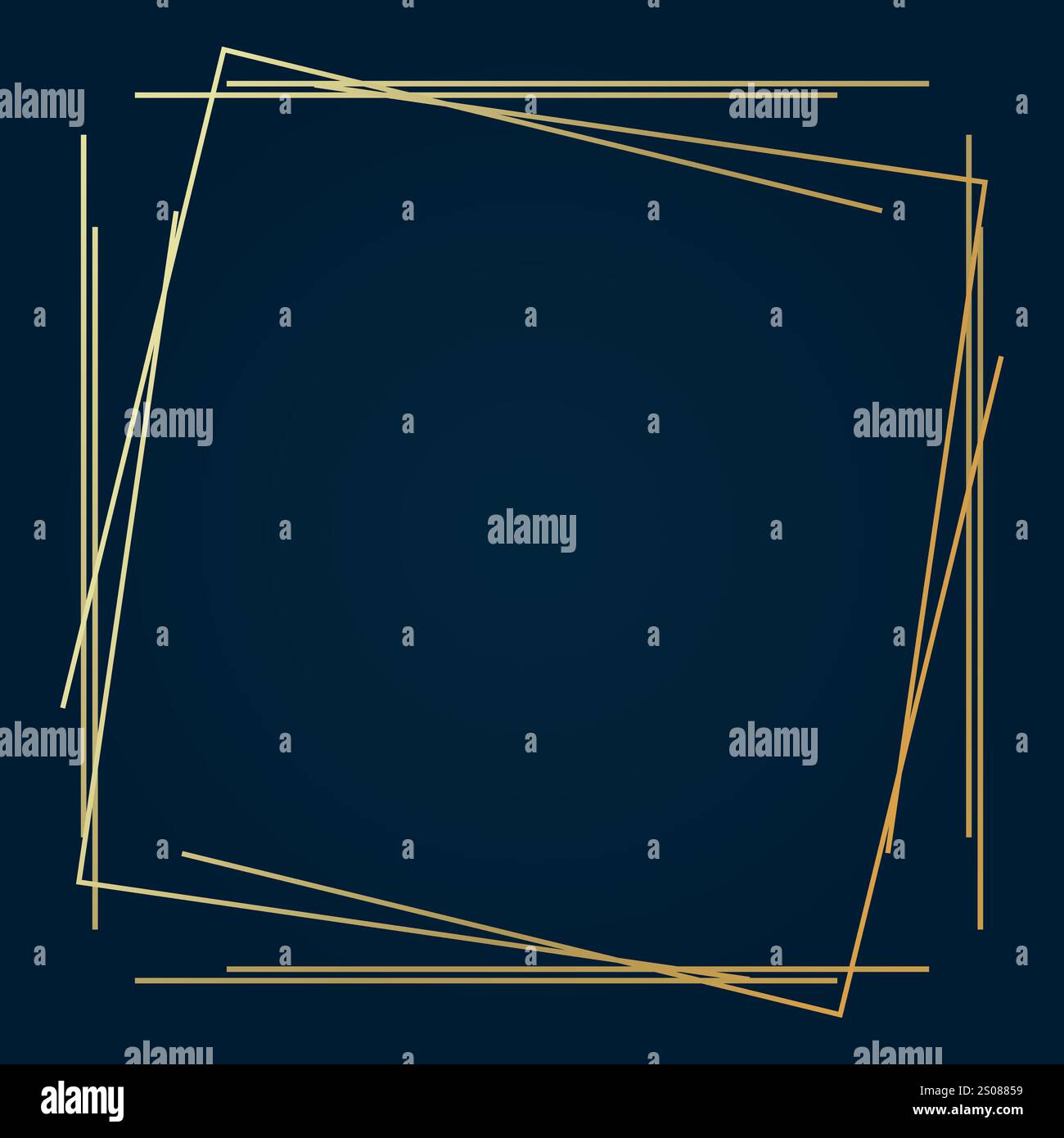 Golden Geometric Frame Layers - Geometrical Art Deco Style Template for ...