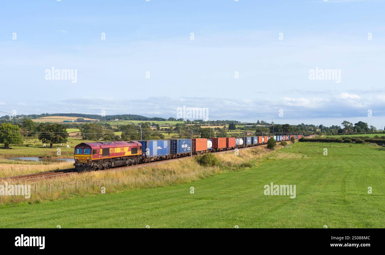 DB cargo class 66 diesel locomotive on the west coast mainline in ...