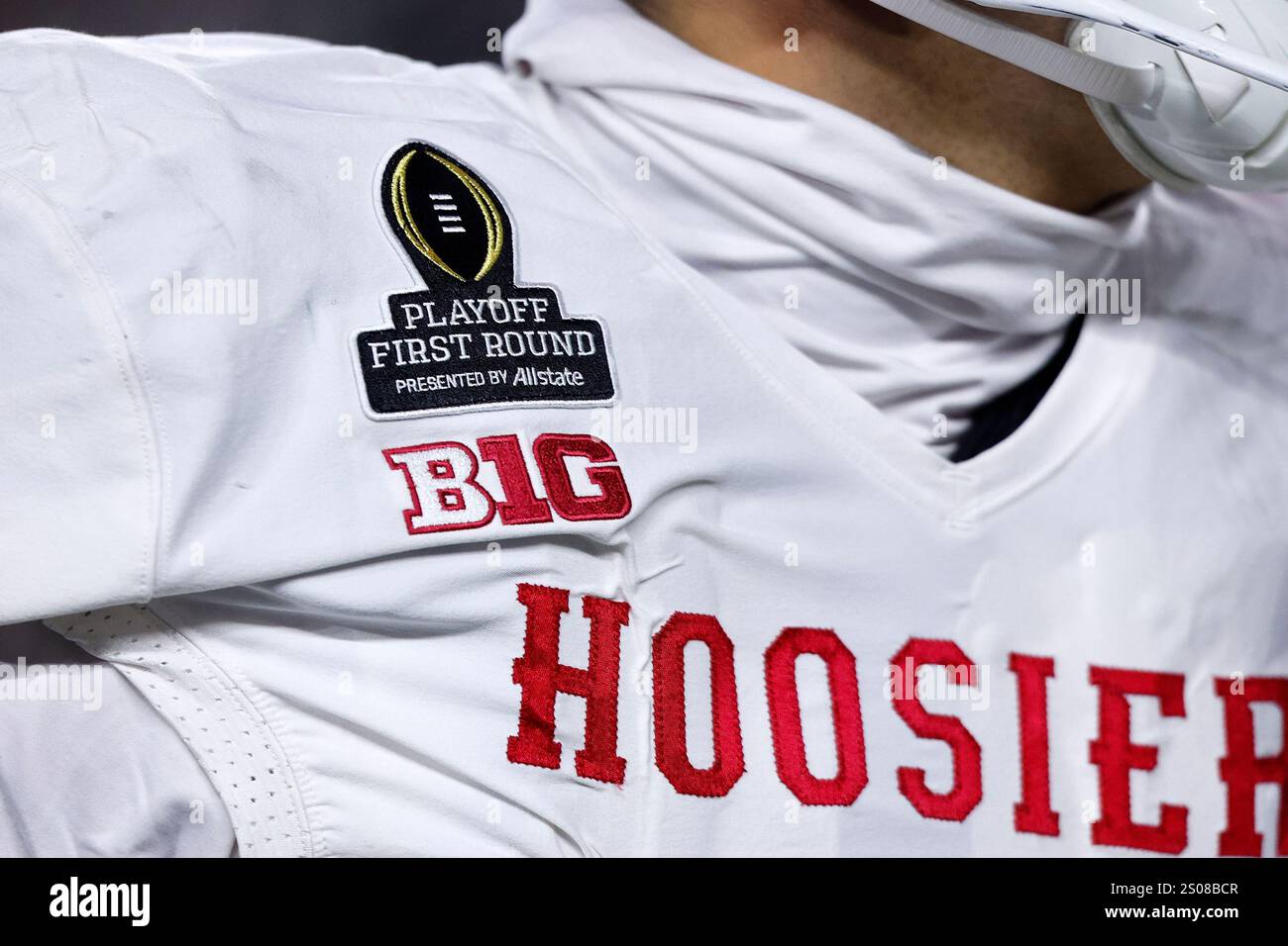 SOUTH BEND, IN - DECEMBER 20: The CFP First Round Logo on display on ...