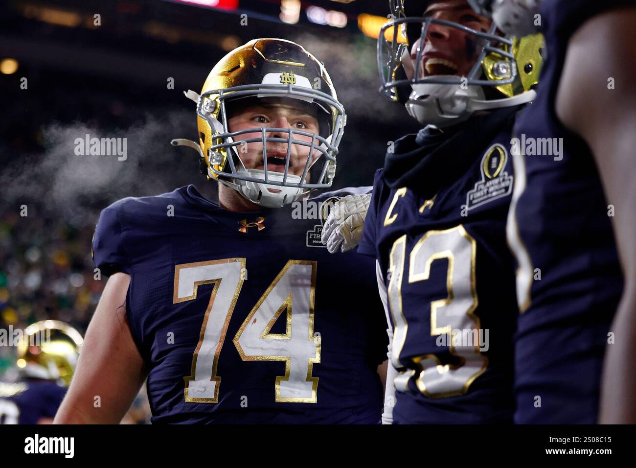 SOUTH BEND, IN - DECEMBER 20: Notre Dame Fighting Irish offensive ...