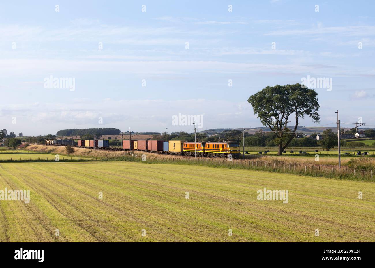 2 Freightliner class 90 electric locomotives on the west coast main ...