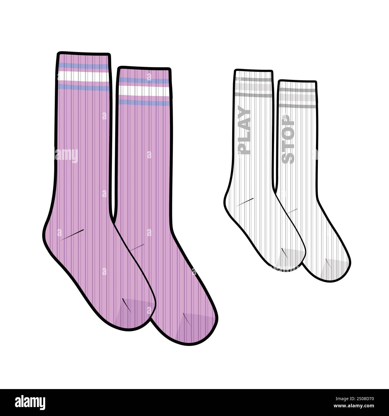 Crew socks illustration Cut Out Stock Images & Pictures - Alamy