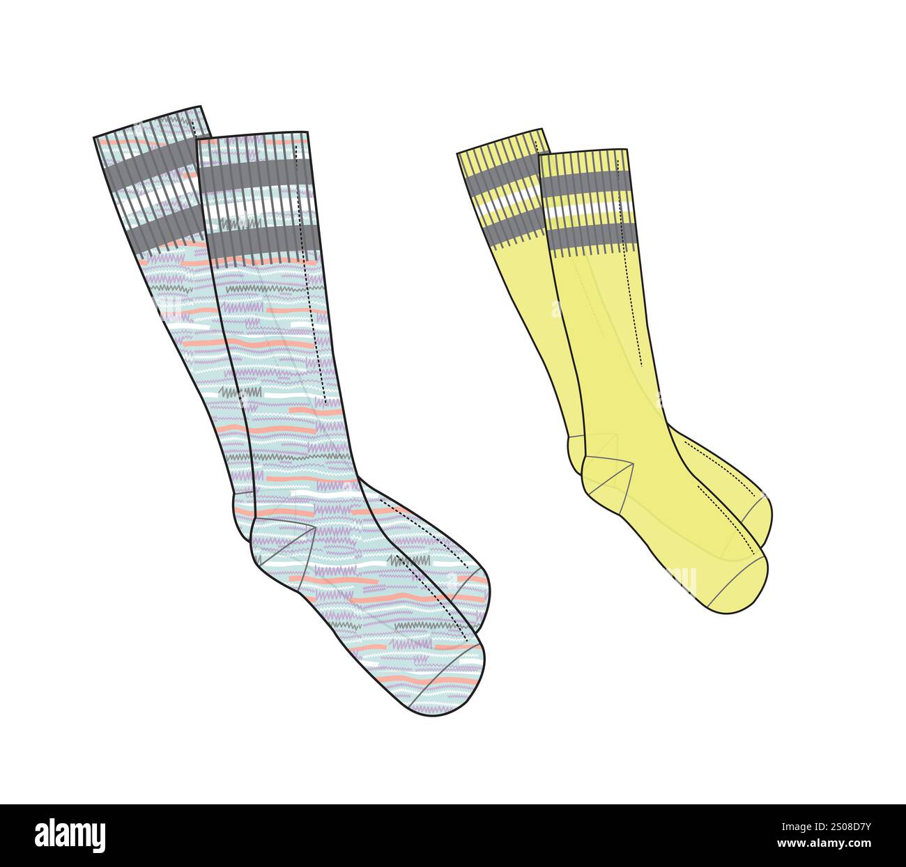 Ladies knee high socks design hi-res stock photography and images - Alamy