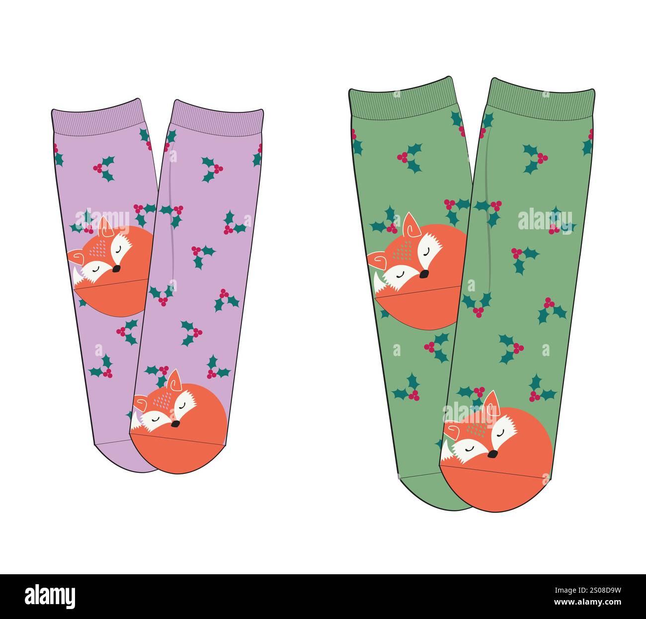 Kids socks flat sketch hi-res stock photography and images - Alamy