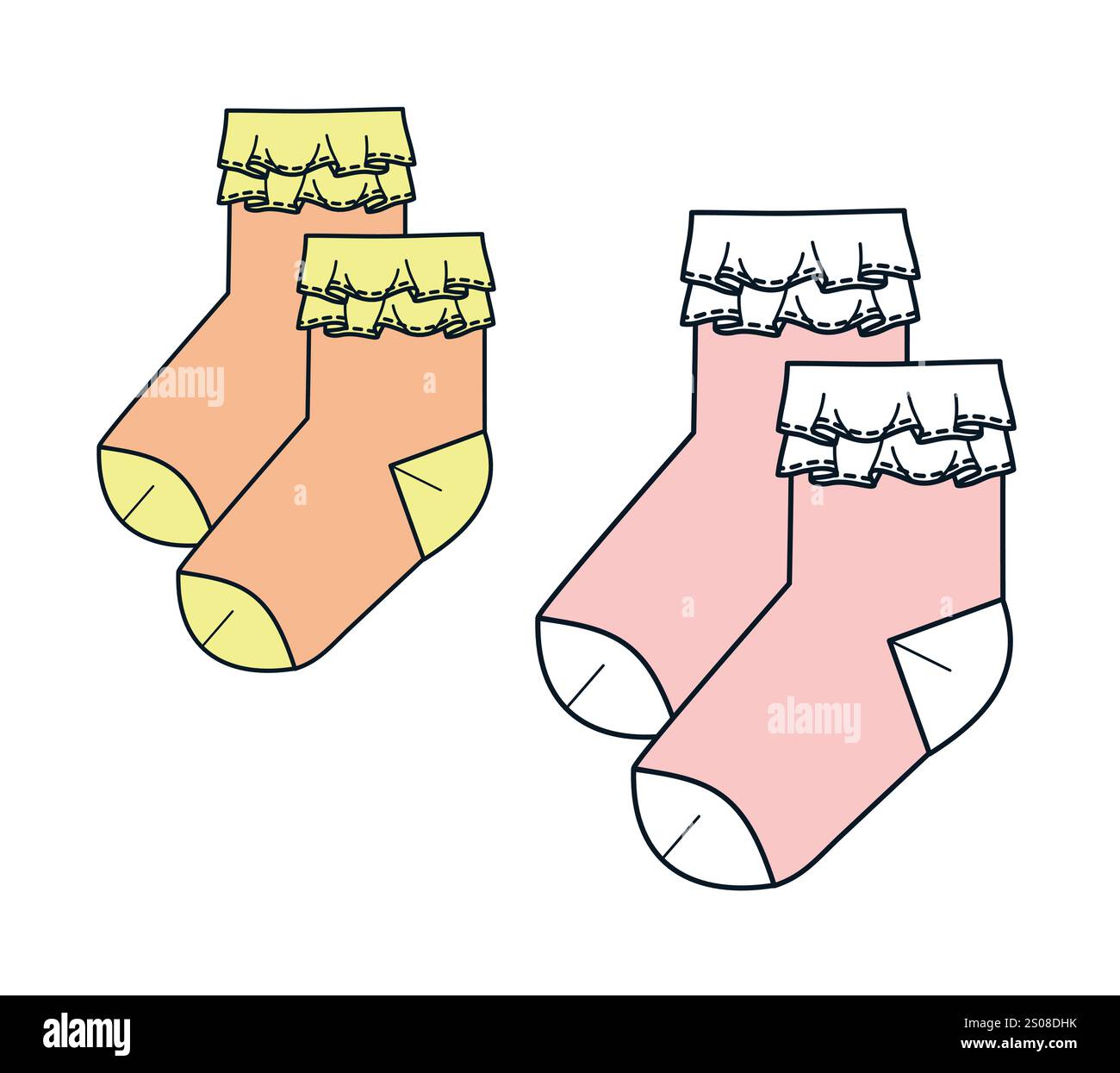 Frilly socks flat frilly socks design hi-res stock photography and ...