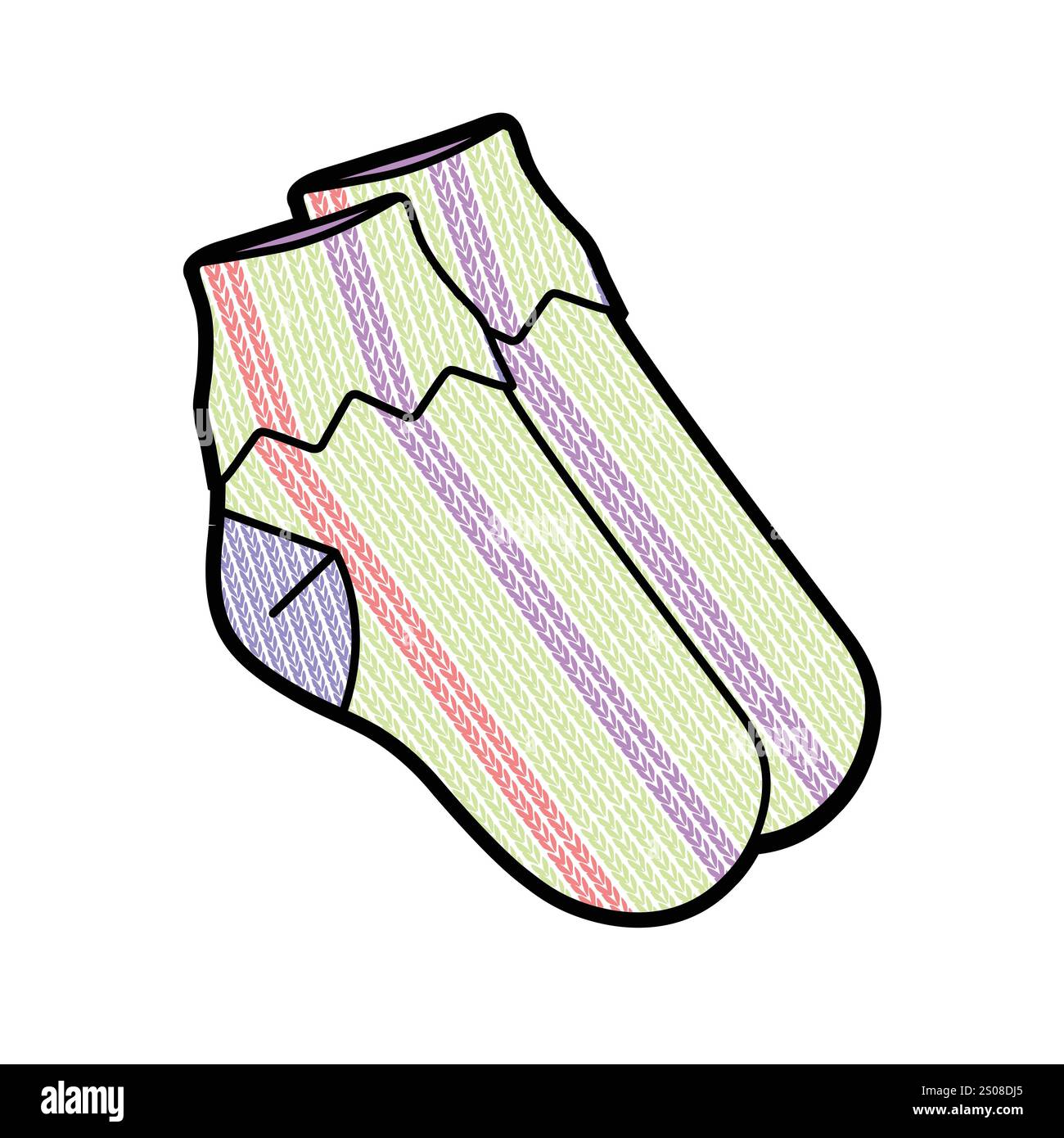 Girls fold over socks vector design technical flat sketch by adobe ...