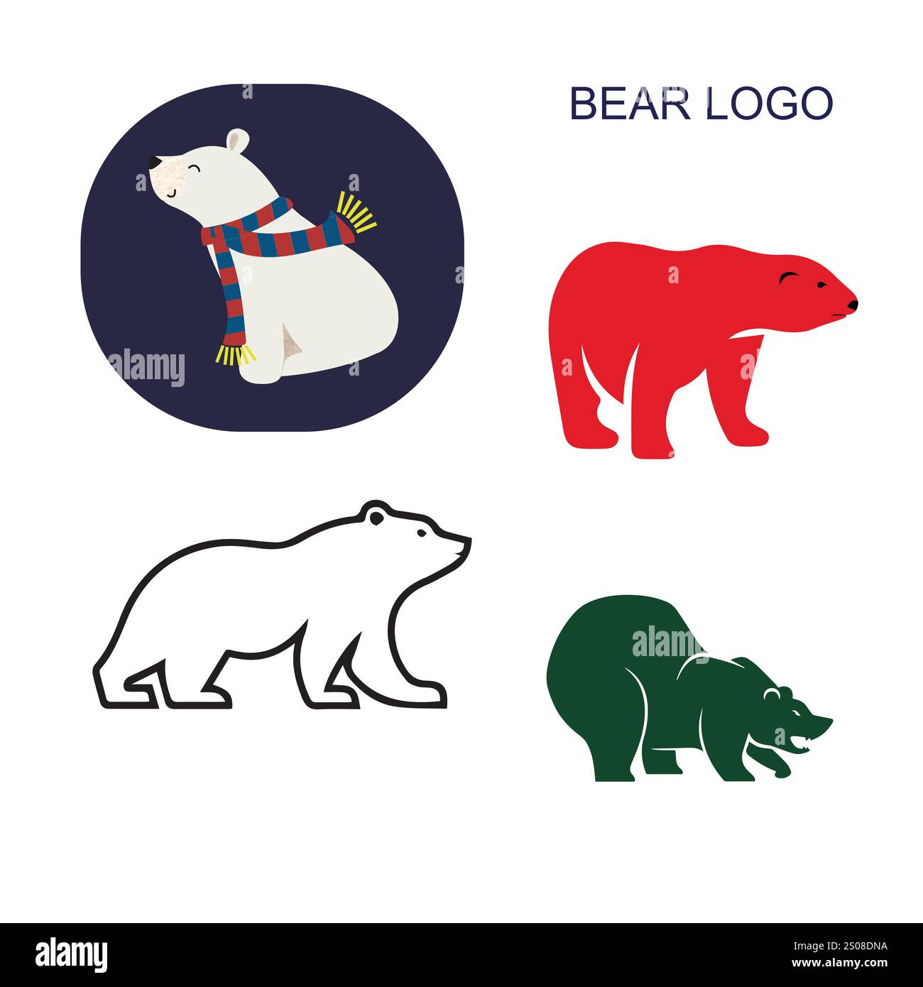 Bear logo vector design vector mockup template technical technical line ...