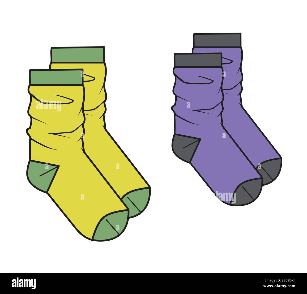 Slouchy socks drawing hi-res stock photography and images - Alamy