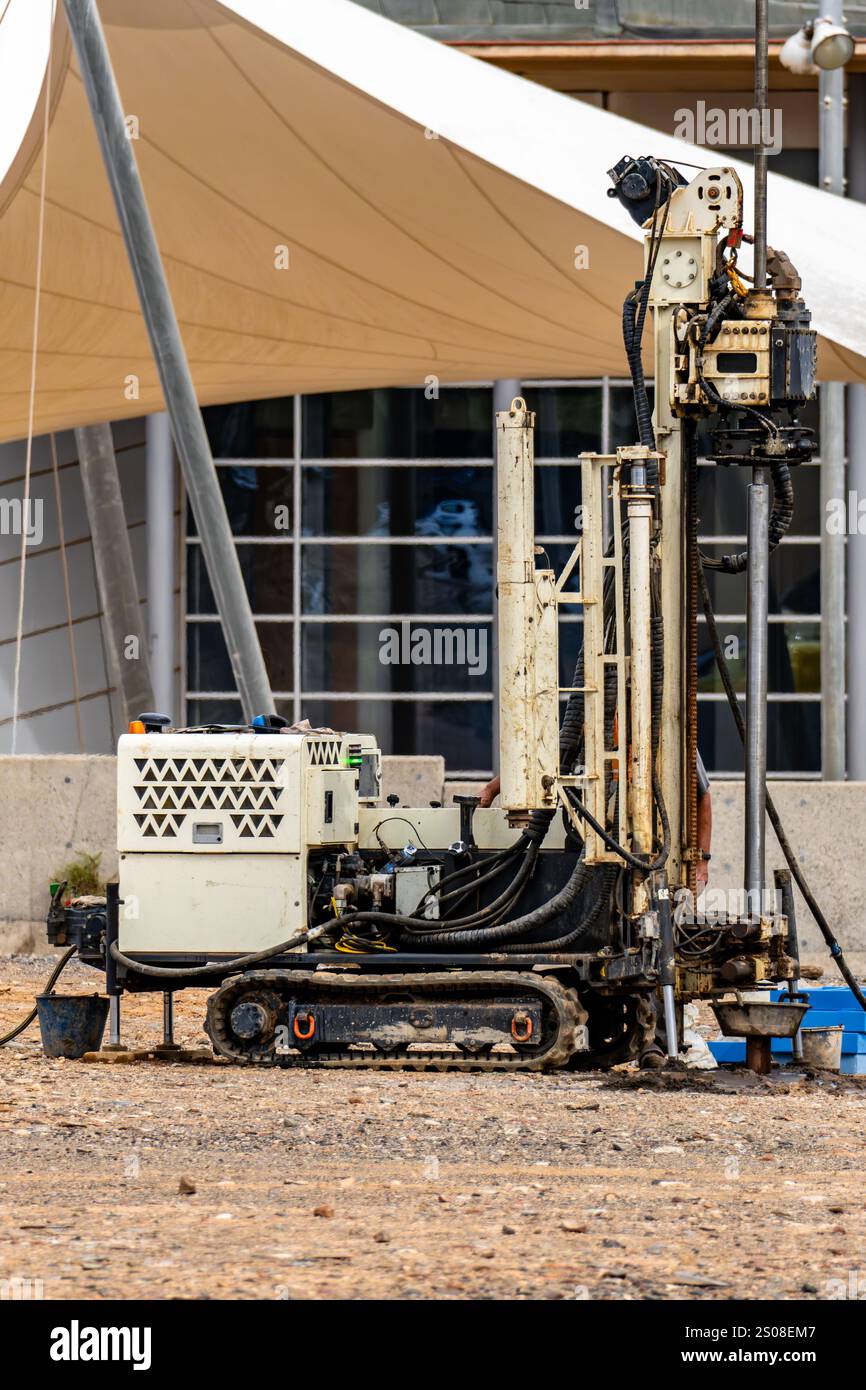 Water well drill. Industrial machinery drilling with mining tower ...
