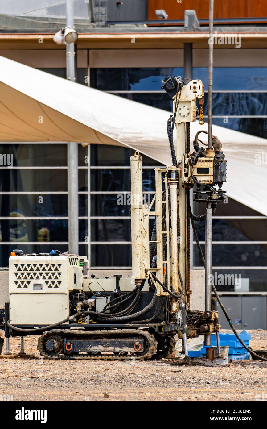 Water well drill. Industrial machinery drilling with mining tower ...