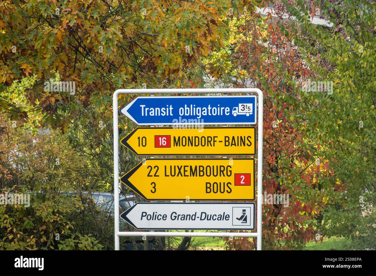 Transport infrastructure in Europe, road signs, directions, country ...