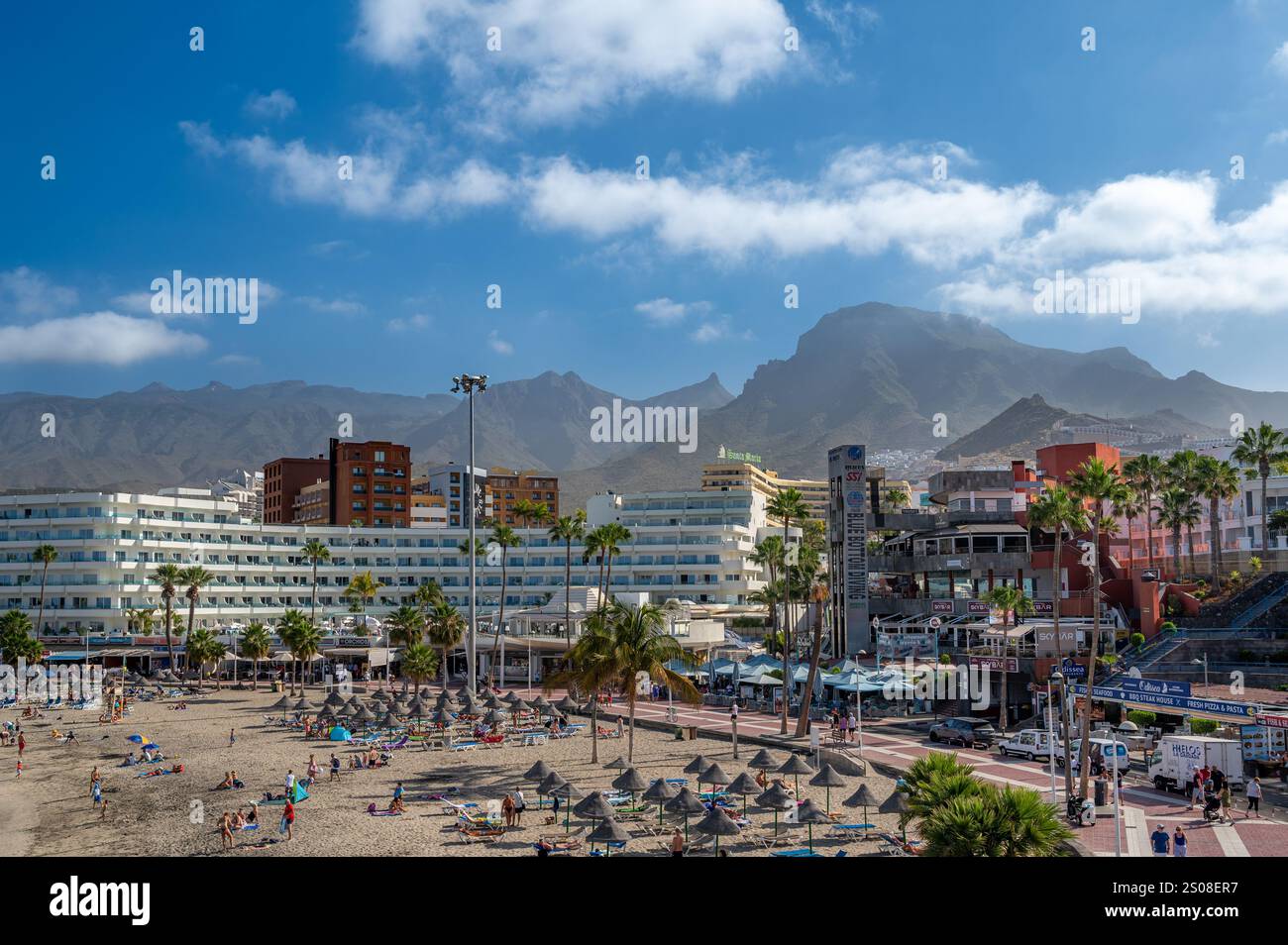 A view of the beach at Playa de la Pinta, Costa Adeja, Tenerife. The ...