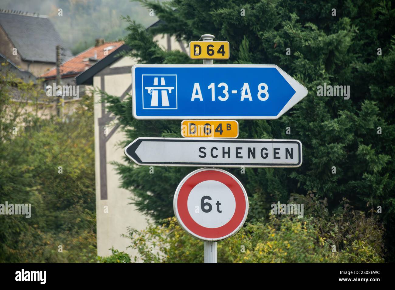 Transport infrastructure in Europe, road signs, directions, country ...