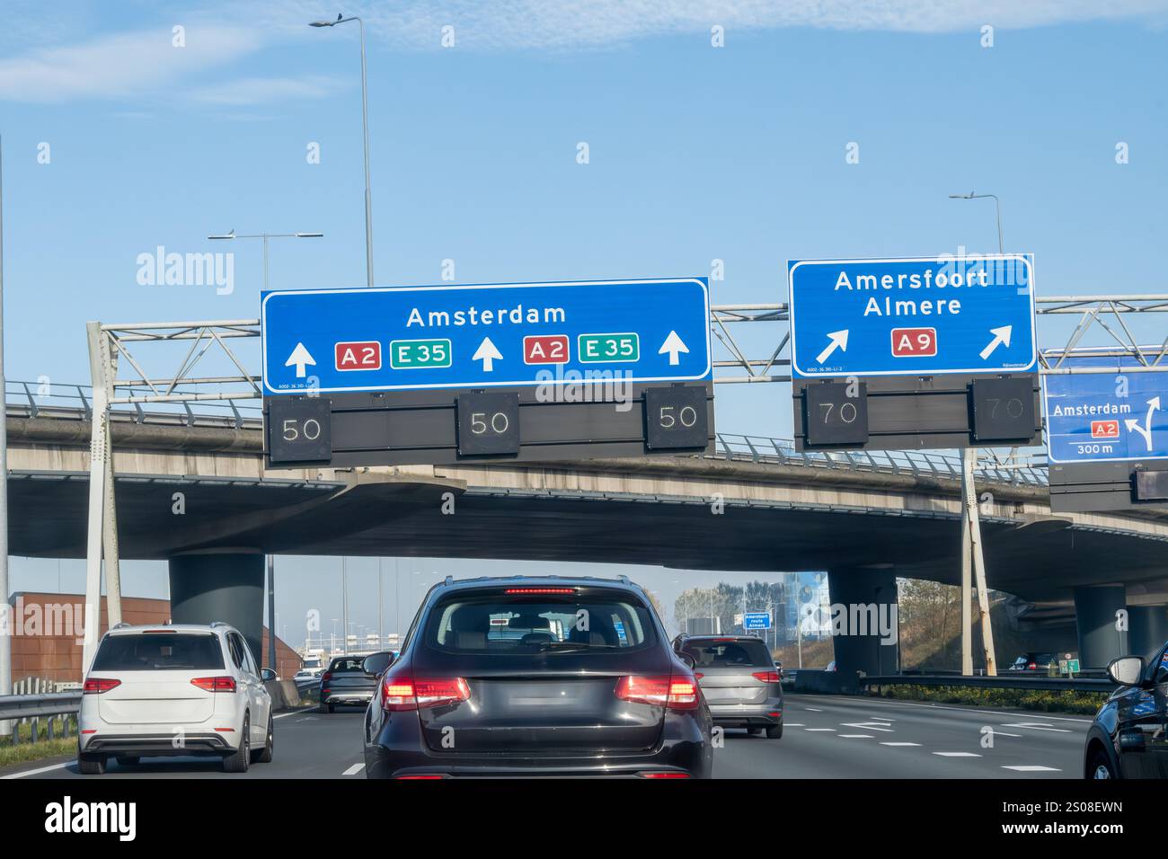 Road network infractrusture in Netherlands, driving safe on high ...