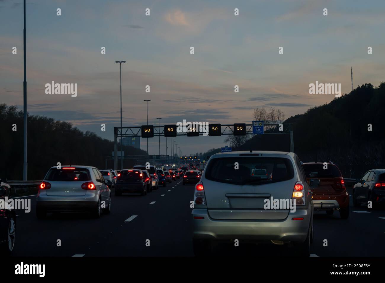 Road network infractrusture in Netherlands, driving safe on high ...